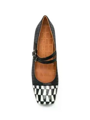 Chie Mihara Volcano Check-pattern Double-strap Pumps