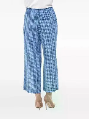 Marni Checked Silk Wide Leg Trousers