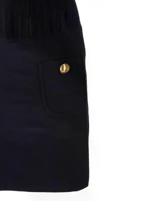 Elisabetta Franchi Ribbed Knit Mini Dress With Bow Detail