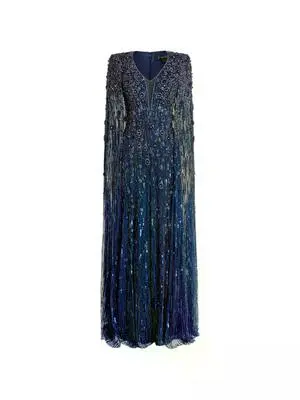 Jenny Packham Sweet Silva Embellished Maxi Dress - Blue