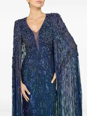 Jenny Packham Sweet Silva Embellished Maxi Dress - Blue