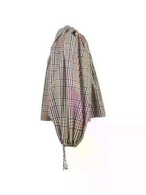 A.W.A.K.E. Mode One-shoulder Checked Blouse