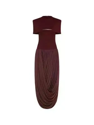 CHATS BY C.DAM Amiri Twisted Draped Dress - Red