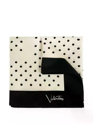 Valentino Garavani Polka-dot Silk Scarf - Neutrals