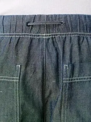 BENETTON Drawstring Waist Contrast-stitch Denim Shorts