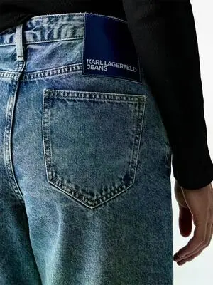 Karl Lagerfeld Logo-patch Wide-leg Jeans - Blue