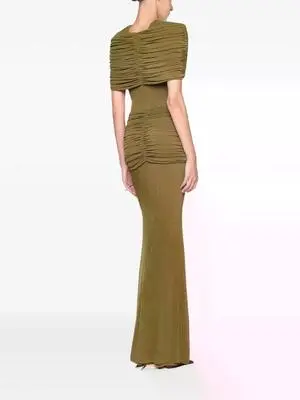 CHATS BY C.DAM Virginia Draped Metal-accented Dress - Green