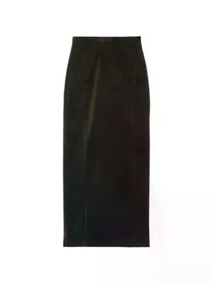 JIL SANDER High-waist Velvet Maxi Skirt - Green