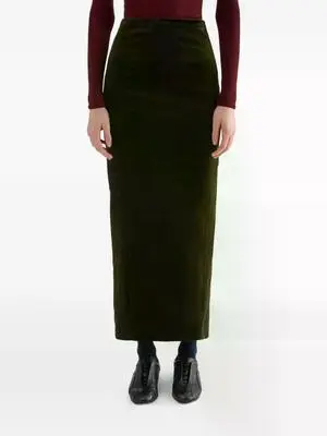 JIL SANDER High-waist Velvet Maxi Skirt