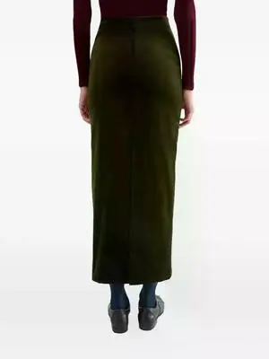 JIL SANDER High-waist Velvet Maxi Skirt - Green