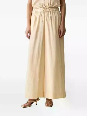BENETTON Drawstring-waist Wide-leg Trousers - Neutrals