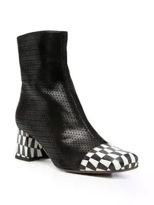 Chie Mihara Volkiara Snake-effect Checkerboard Ankle Boots