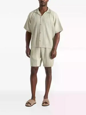 Manière De Voir Justin Pleated Boxy Shirt Sage - Neutrals