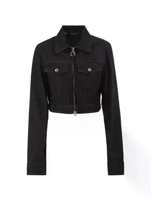 Sportmax Cropped Zip-up Denim Jacket