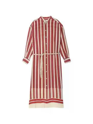 OTTOD'AME Striped Belted Shirt Dress
