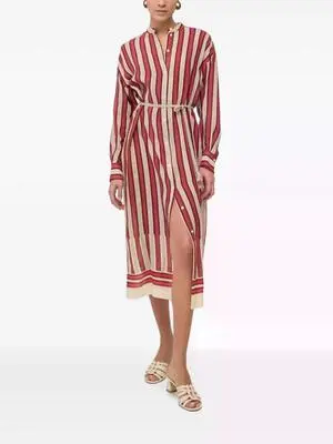 OTTOD'AME Striped Belted Shirt Dress