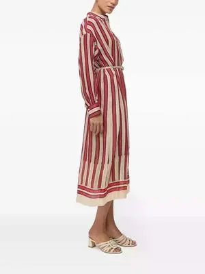 OTTOD'AME Striped Belted Shirt Dress