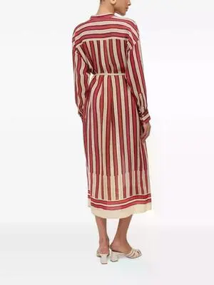OTTOD'AME Striped Belted Shirt Dress