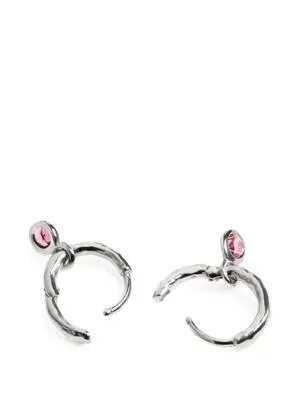 Monica Vinader Hammered Effect Pink Gemstone Earrings