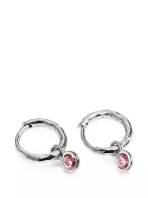 Monica Vinader Hammered Effect Pink Gemstone Earrings