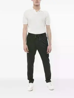 PAOLO PECORA Drawstring Waist Pleated Trousers - Green