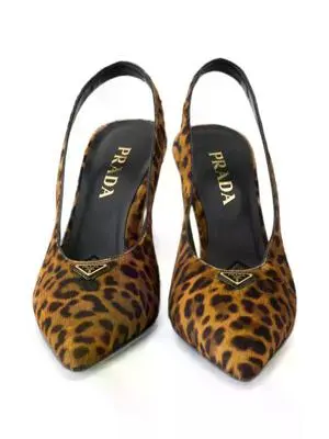 Prada Printed Leather Slingback Pumps