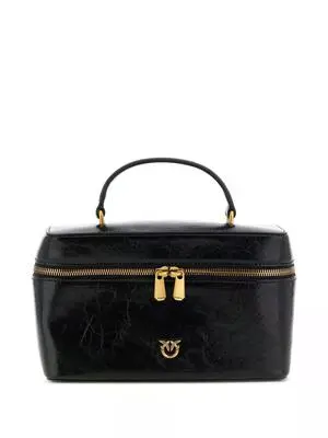 Pinko Love Birds Crumpled-effect Tote Bag - Black
