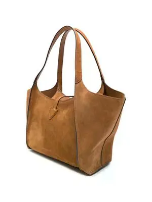 TOD'S Timeless Suede Tote Bag - Neutrals