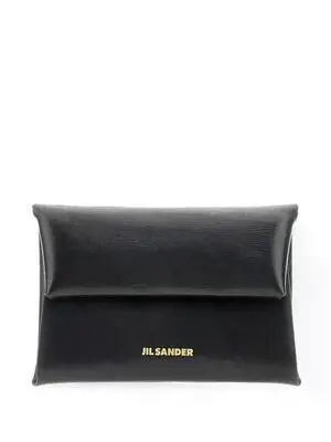 JIL SANDER Logo-print Leather Folded Coin Purse - Black