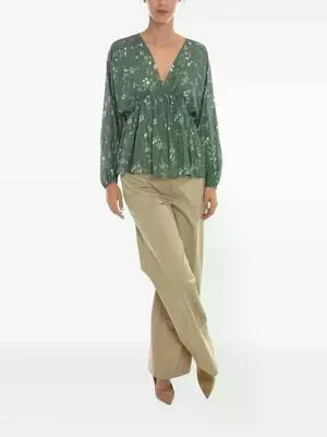 SAMSOE SAMSOE Floral Print Puff Sleeve Blouse