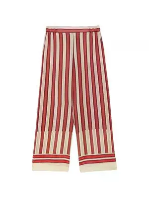 OTTOD'AME Striped Wide-leg Trousers - Red