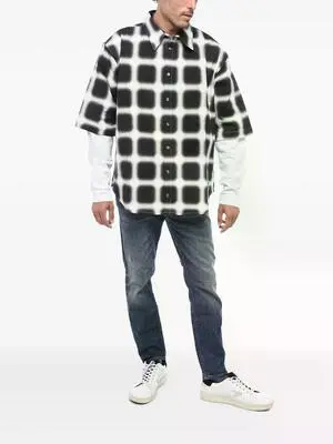 COUNTY OF MILAN Blurred-check Layered Shirt