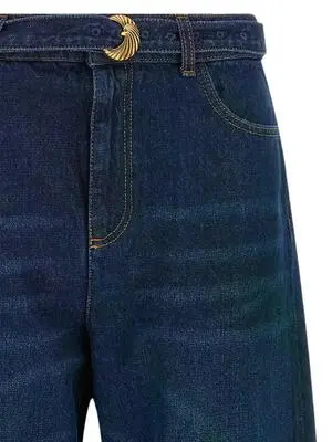 TWINSET Belted Barrel-leg Tapered Jeans