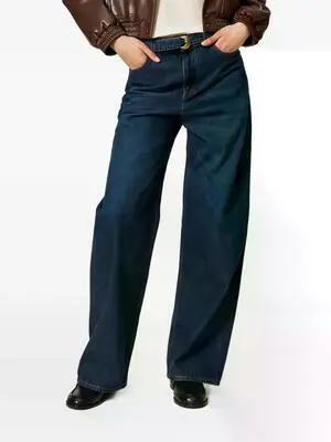 TWINSET Belted Barrel-leg Tapered Jeans - Blue