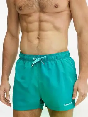 Gant Logo-print Drawstring Swim Shorts - Blue