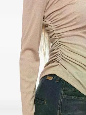 STEPHAN JANSON Draped Detail Glitter-knit Top