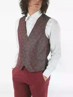 Corneliani Double-breasted Silk Waistcoat - Red