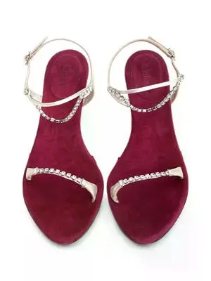 Chloé Zia Crystal-embellished Sandals - Silver