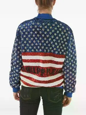 Philipp Plein Sequin Embellished Star Bomber Jacket