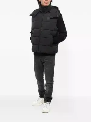 DIESEL® Quilted Hooded Gilet - Black