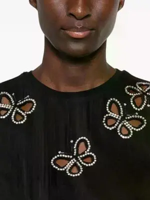 Alice + Olivia Crystal-embellished Butterfly T-shirt