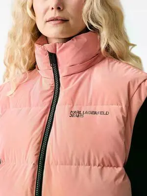 Karl Lagerfeld Padded Hooded Gilet - Pink