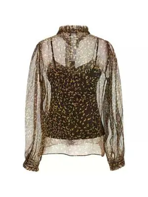 TWINSET Animal Print Ruffle Shirt
