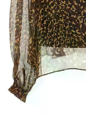 TWINSET Animal Print Ruffle Shirt
