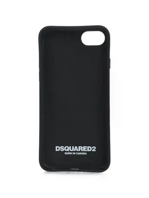 Dsquared2 Leaf-print Logo-detail Iphone 8 Plus Case - Black