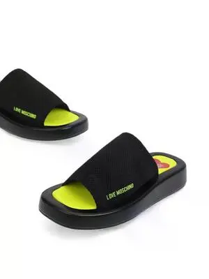 Moschino Logo Knit Slide Sandals