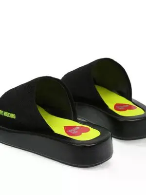 Moschino Logo Knit Slide Sandals