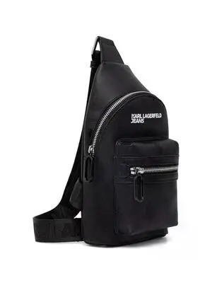 Karl Lagerfeld Logo Print Zip-around Backpack