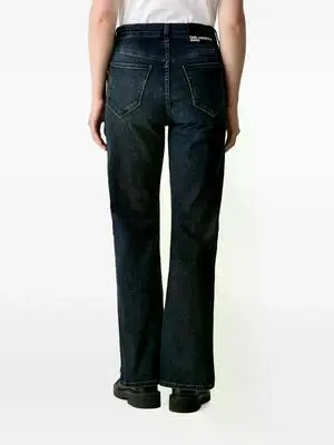 Karl Lagerfeld Straight Leg Jeans With Logo Patch
