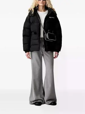 Karl Lagerfeld Belted-waist Puffer Jacket - Black